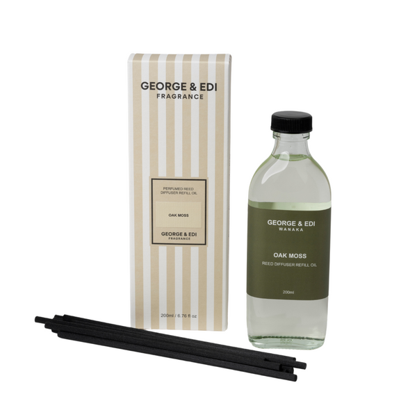 GEORGE & EDI REED DIFFUSER 200ML REFILL- OAK MOSS FRAGRANCE