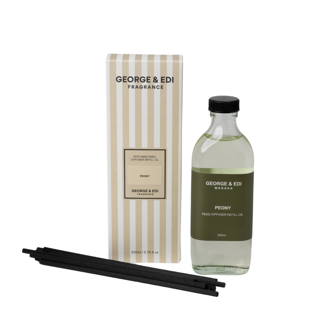GEORGE & EDI REED DIFFUSER 200ML REFILL - PEONY FRAGRANCE